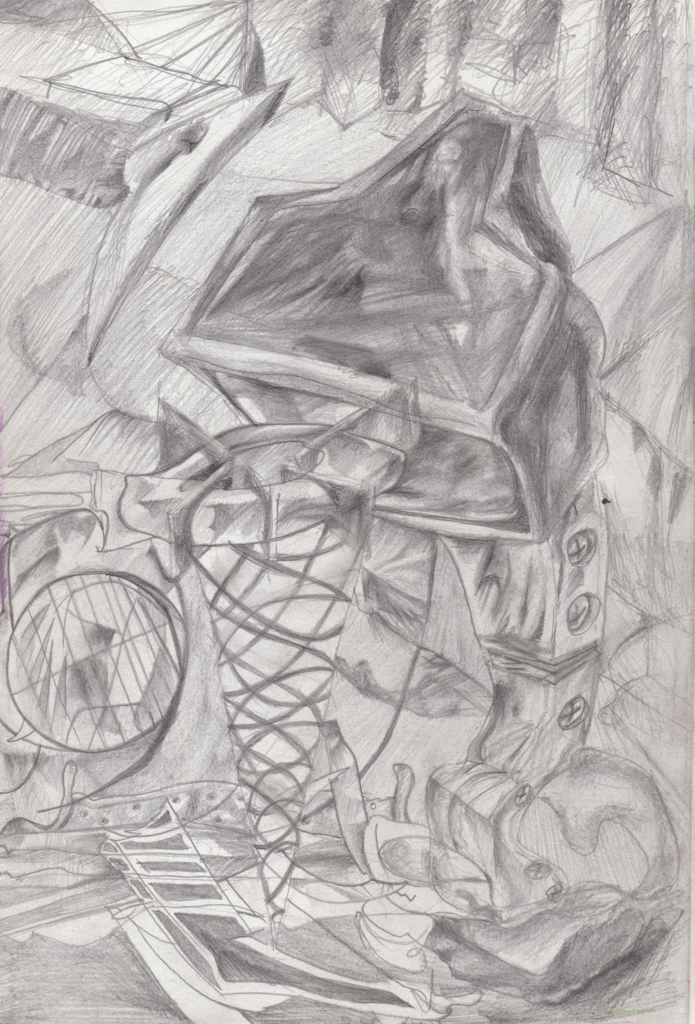Human Conscience-Graphite Art on Sheet 14x21 cm