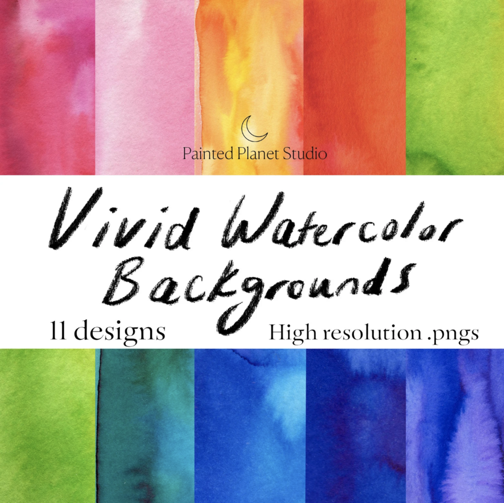 Watercolor Digital Background Pack