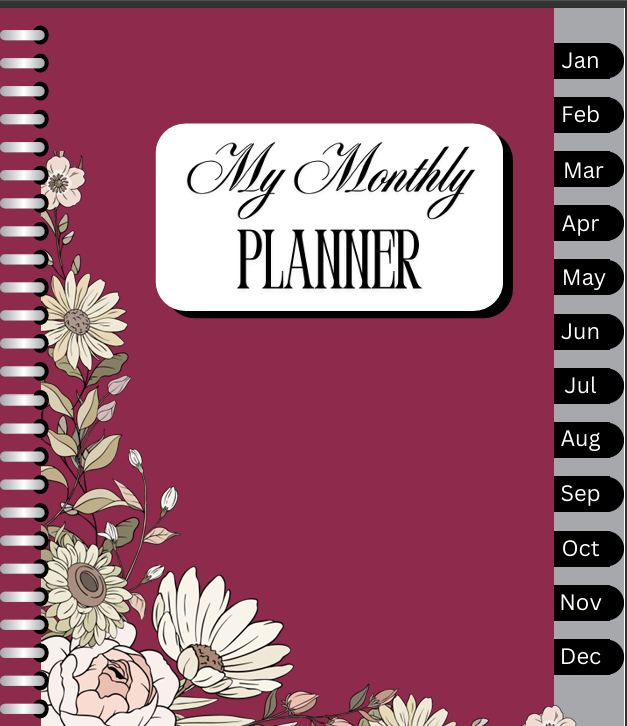 Minimalist Digital Monthly Planner | For iPad & Tablets