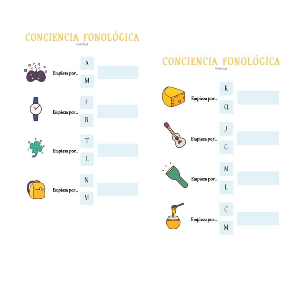 FICHAS CONCIENCIA FONOLÓGICA