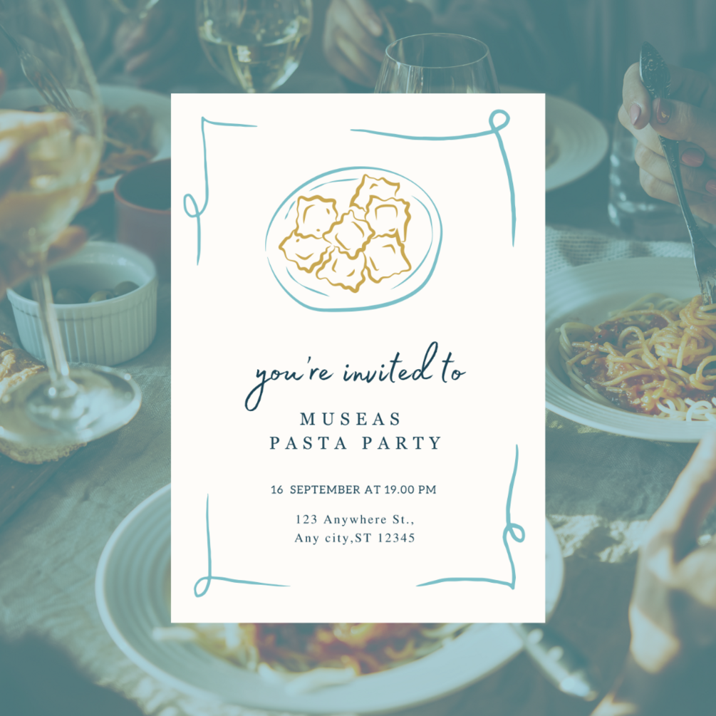 Pasta Party Invitation – Editable Canva Template
