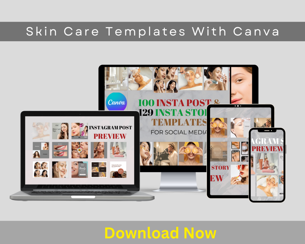 Skin Care Templates For Instagram Posts With Full Editabe Canva Free ...