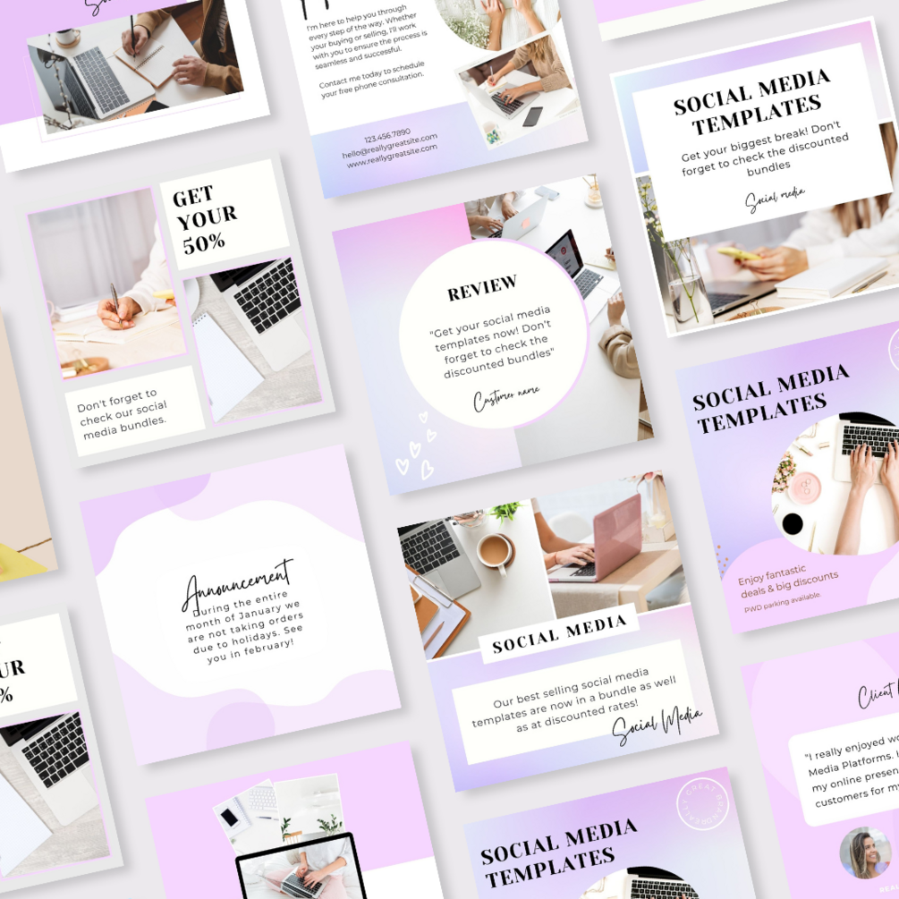 35 Purple Canva Templates Instagram Post Beauty Blogger Business Coach ...