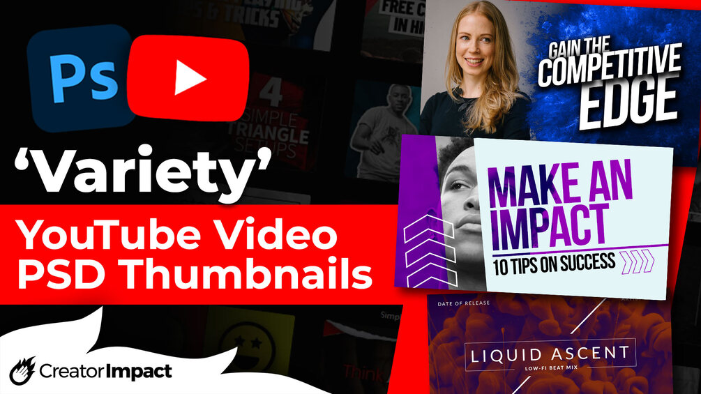 YouTube Thumbnail "Variety" PSD Template Pack