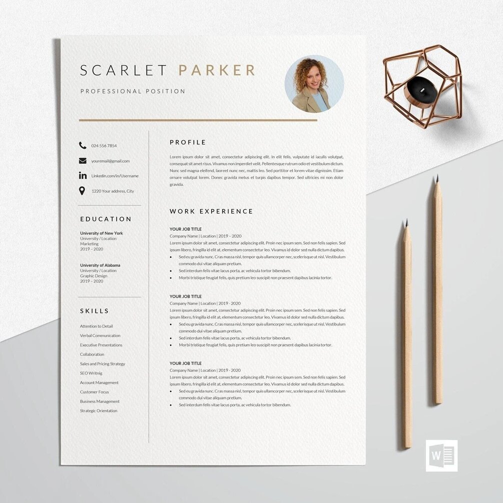 Resume Template Creative - Professional Resume Template Word - CV ...