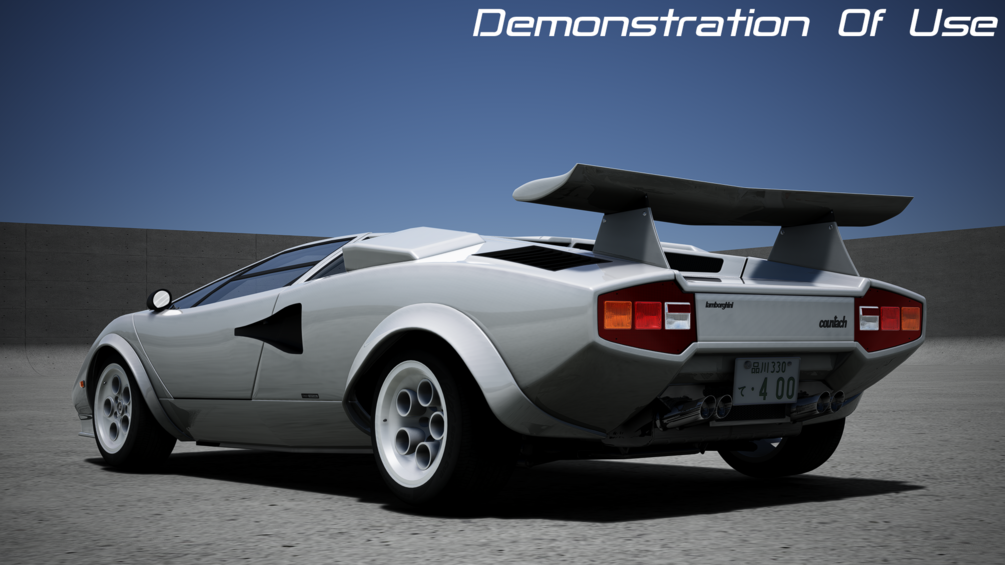 COUNTACH LIP, WIDEBODY, WING AND MIRRORS FOR GT SPORT