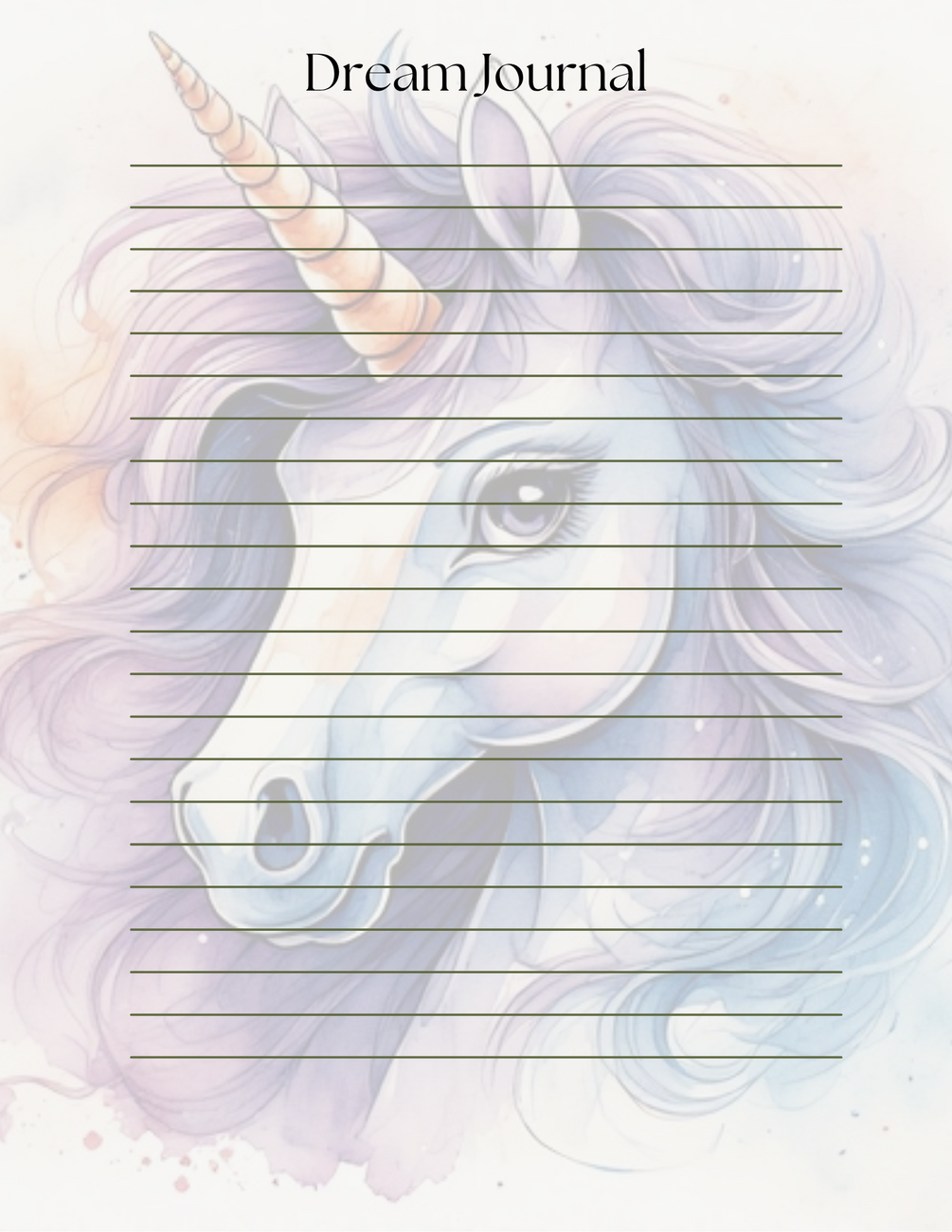 🦄 Dream Journal | Unicorn-Themed Printable (Digital Download)