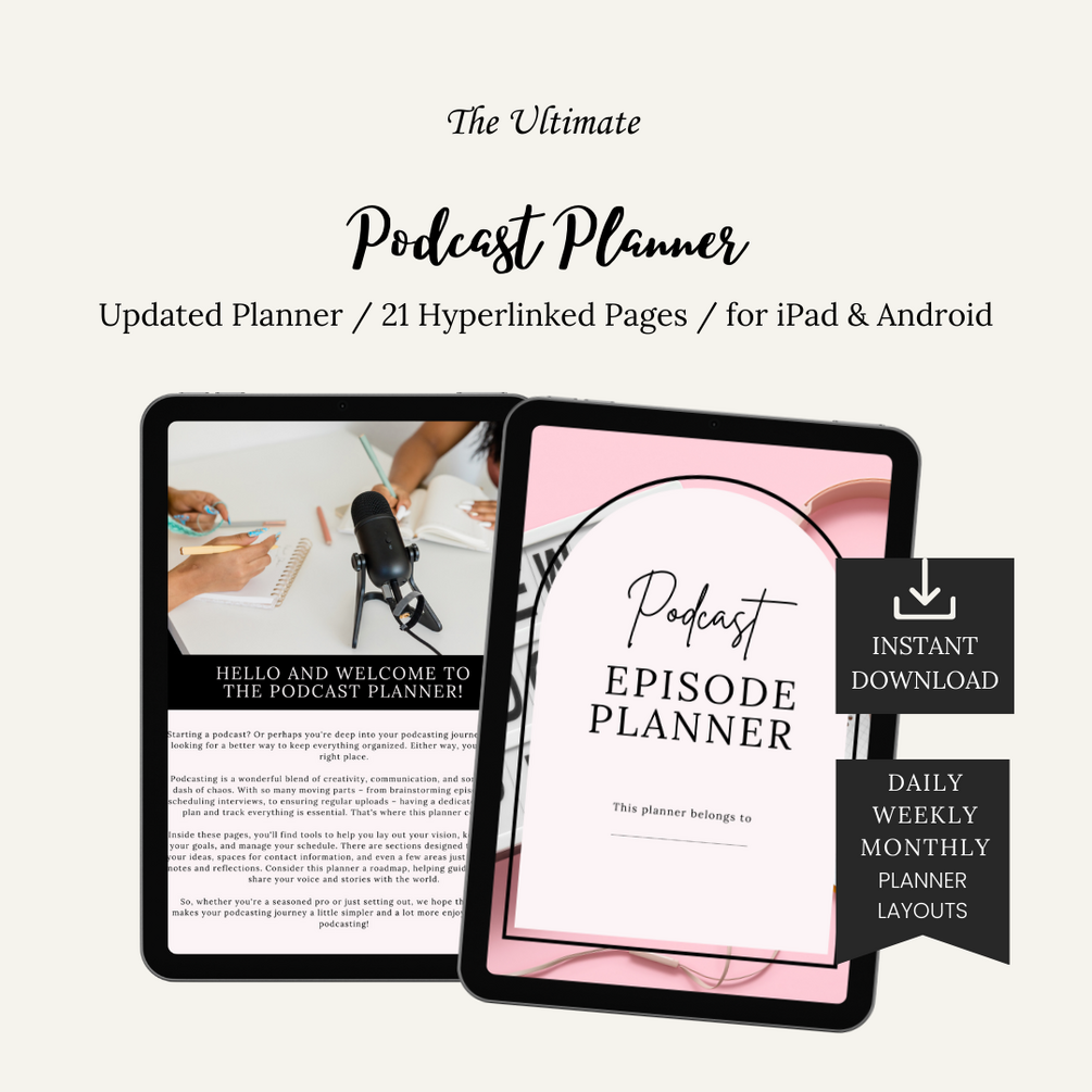 Podcast Planner Template, Digital Planner, Social Media Template, Canva ...
