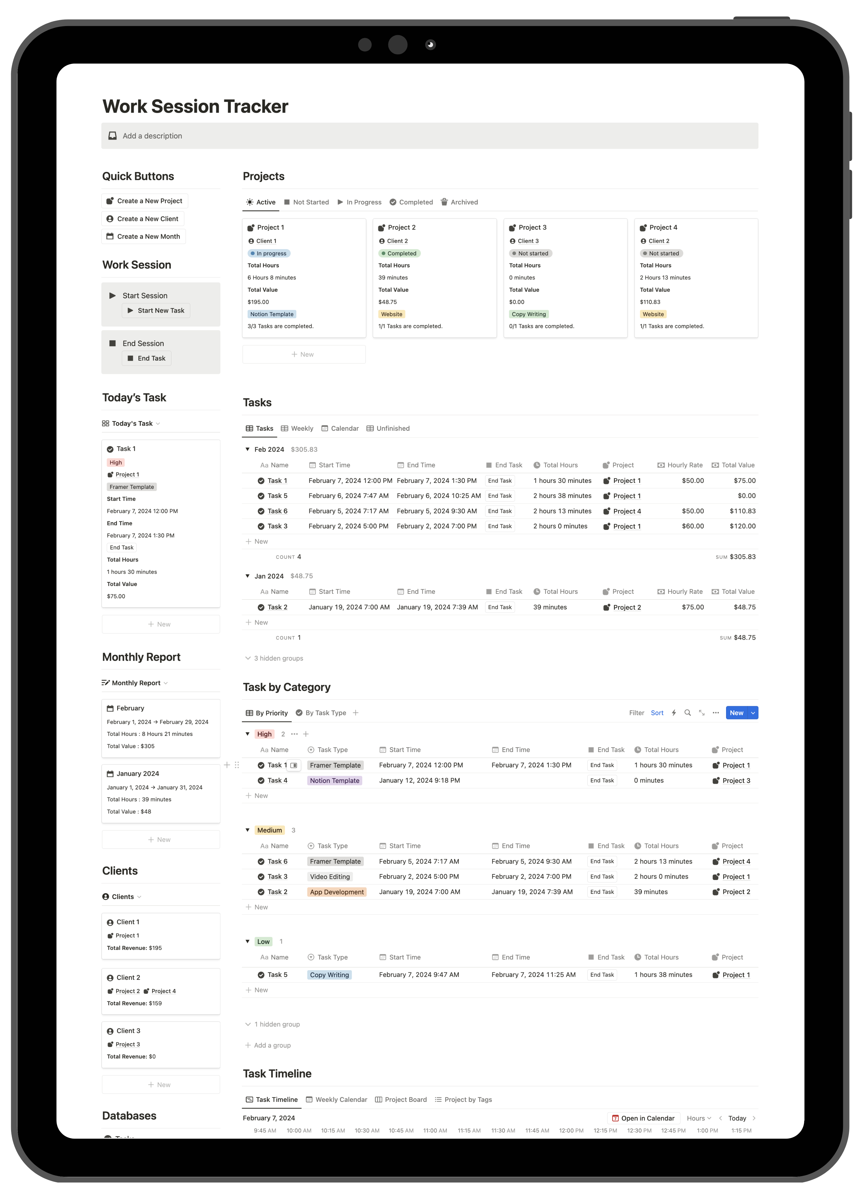 Notion Work Session Tracker - Notion Circles