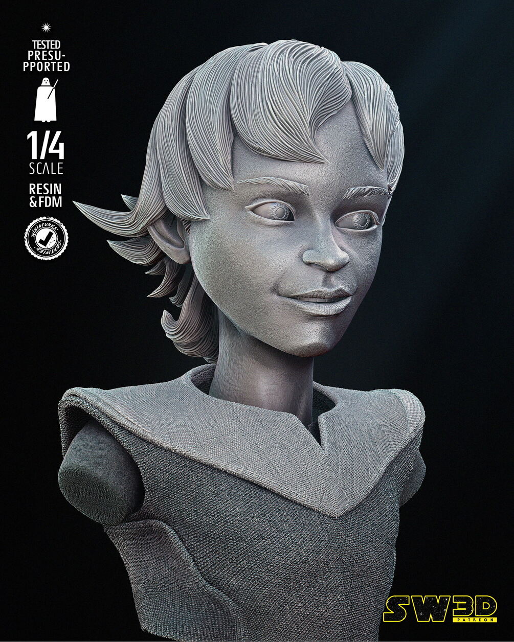 Omega Portrait Bust - Star Wars 3D Models - Tested and Ready for 3D ...