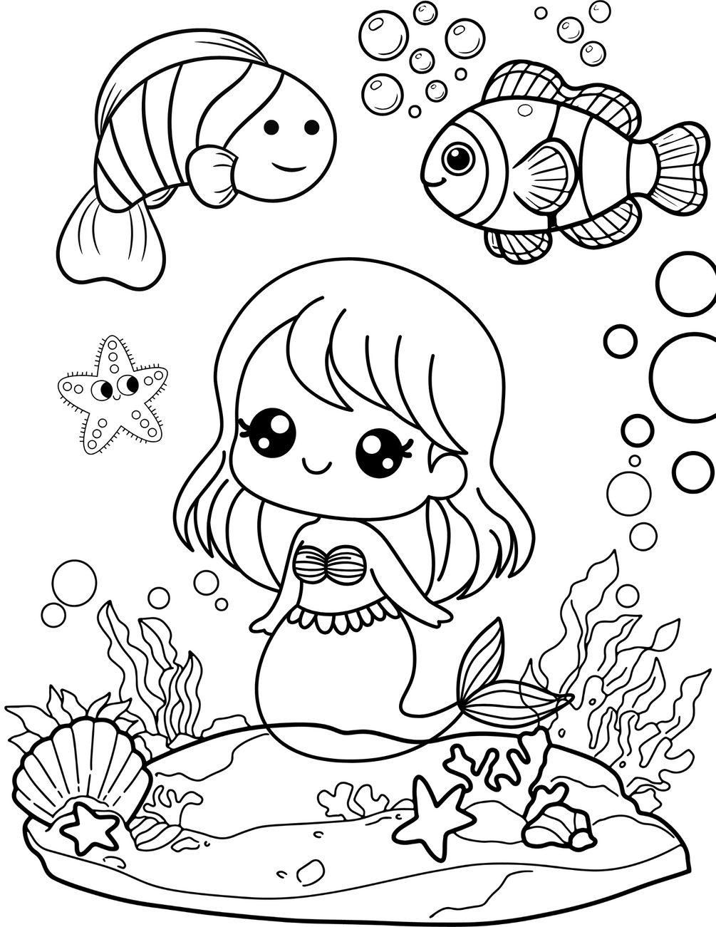 Color Me Cute! – Printable Under the Sea Coloring Book for Kids