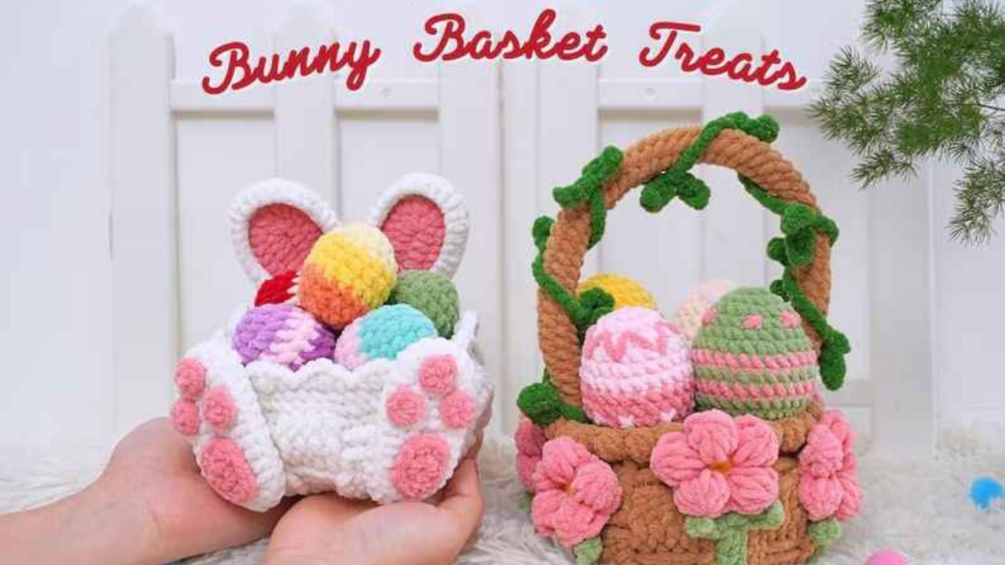 Bunny Treat Basket Crochet Pattern Bundle | Egg Bunny Pattern, Egg Basket Pattern, Easter Day ...