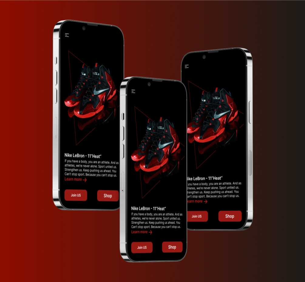 Nike Lebron Landing Page UI Mobile Figma File