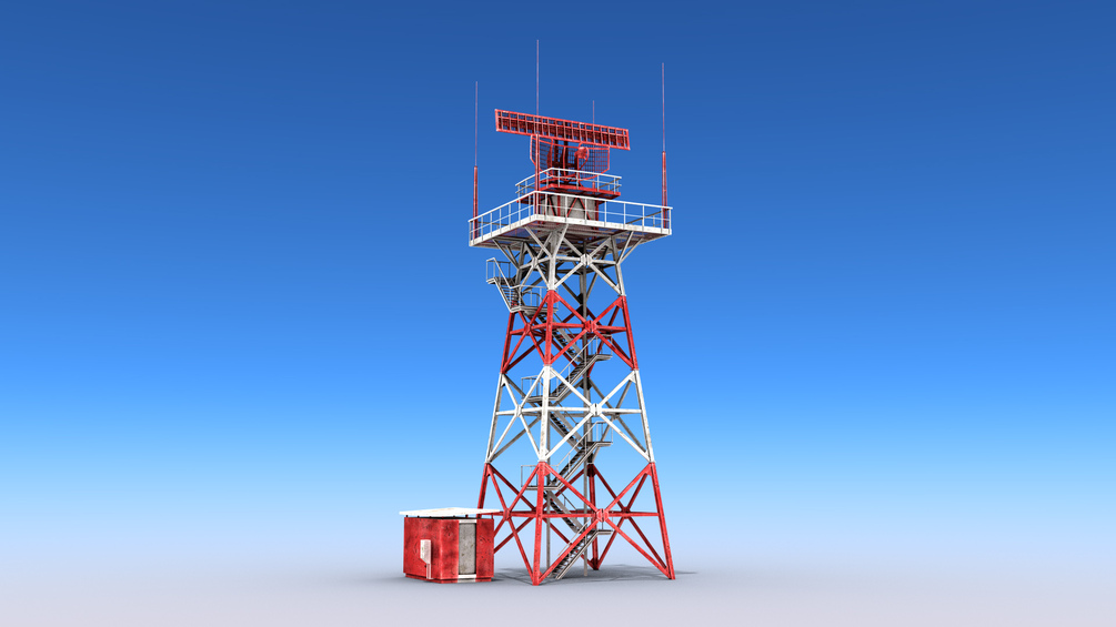 Big Radar Tower Low-poly 3D model