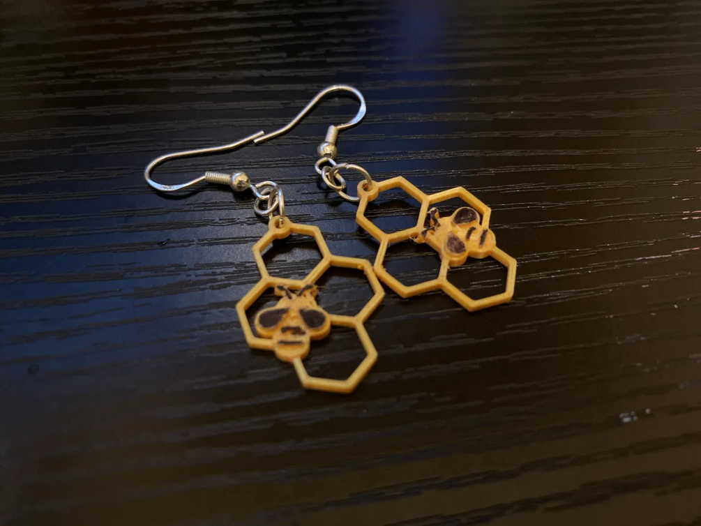 3D Printed Bee Earrings Files