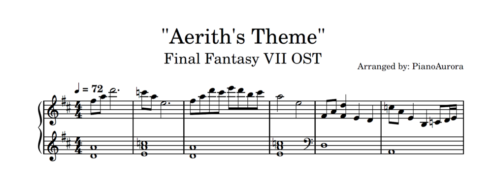 Final Fantasy VII OST - "Aerith's Theme" - EASY Piano Sheet Music