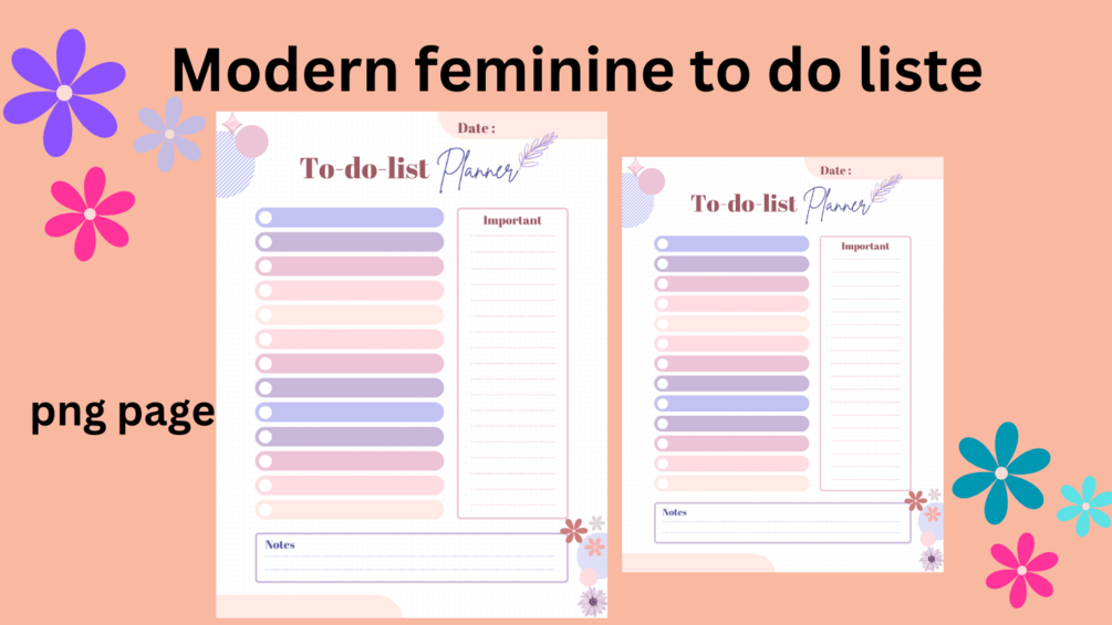 Modern feminine to do liste