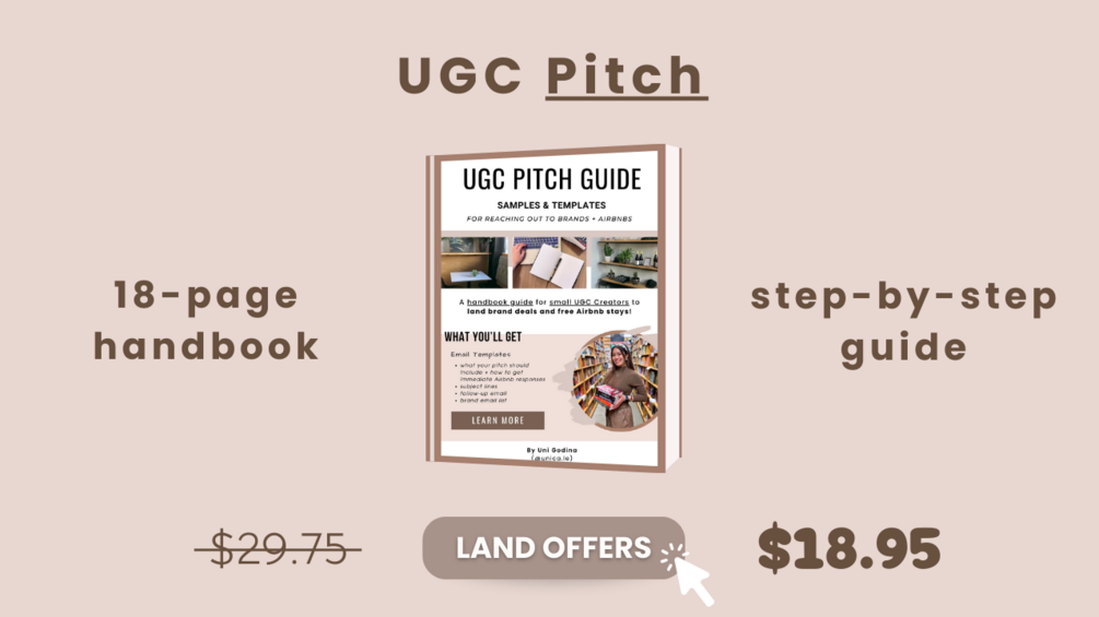 UGC (Airbnb + Brands) Pitch Guide: Samples & Templates Included