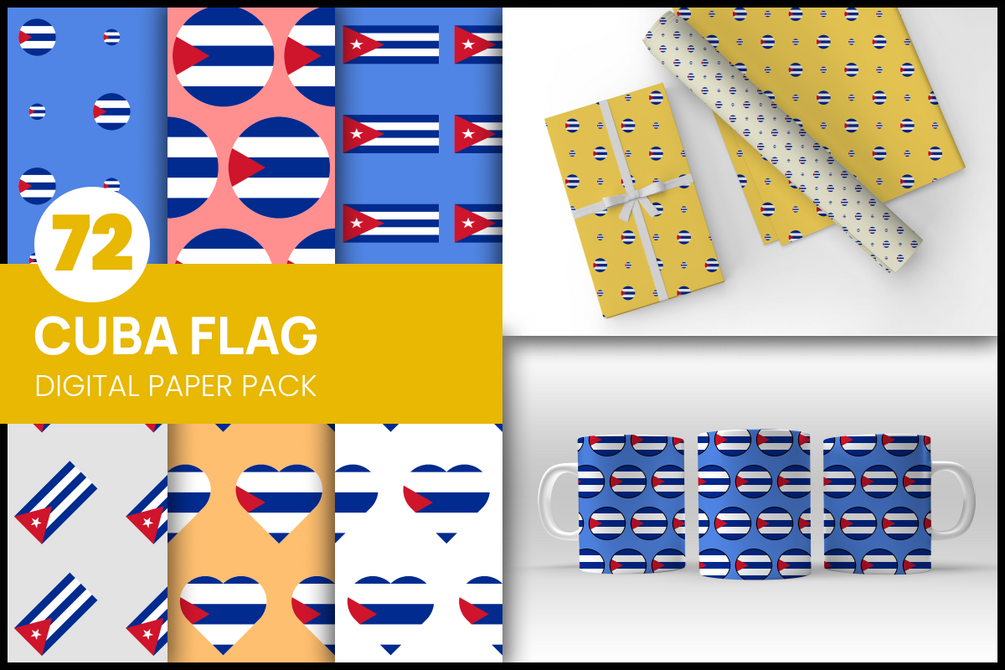 Cuba Flag Seamless Patterns