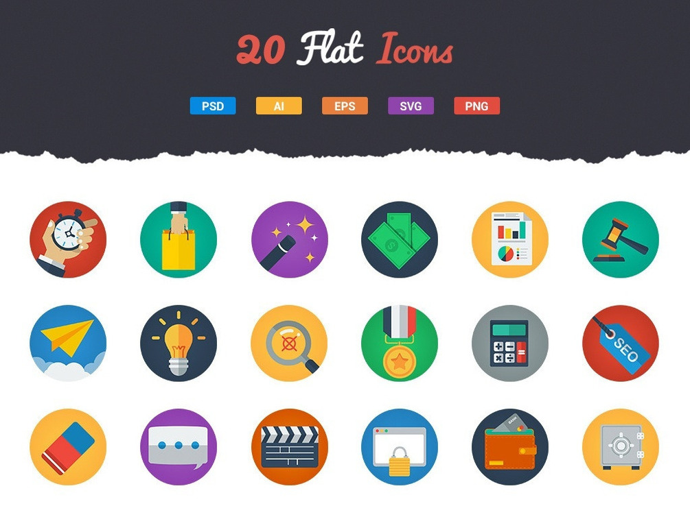 20 Modern Flat Icons