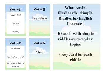 What Am I? Flashcards - Simple Riddles for English Learners