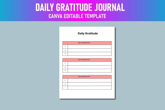 Daily Gratitude Journal Canva KDP