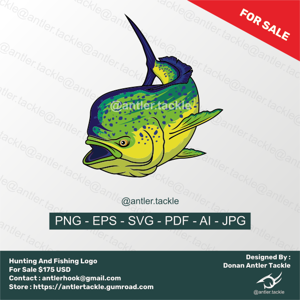 Mahi Mahi Dorado Fishing Logo Illustration Designed By Donan Antler Tackle
