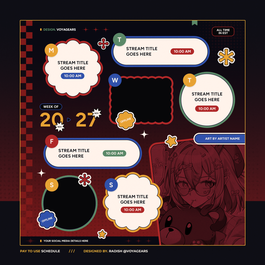 STREAM SCHEDULE TEMPLATE [RED]