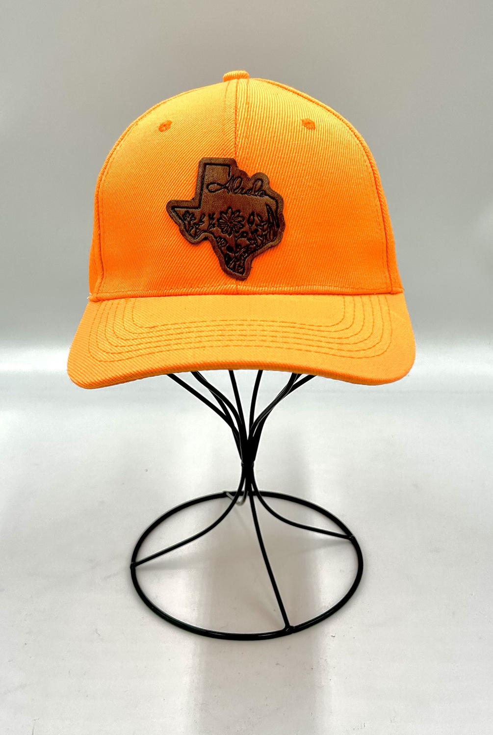Aledo Texas Leather Patch Hat- Orange Classic Cap