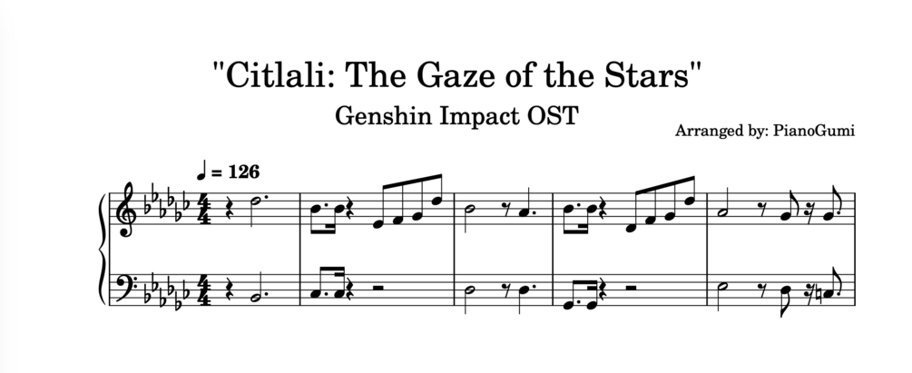 Genshin Impact Trailer - "Citlali: The Gaze of the Stars" - EASY Piano ...
