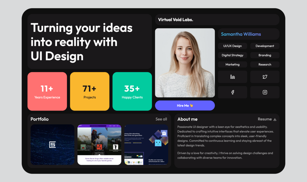 Personal Portfolio HTML Template