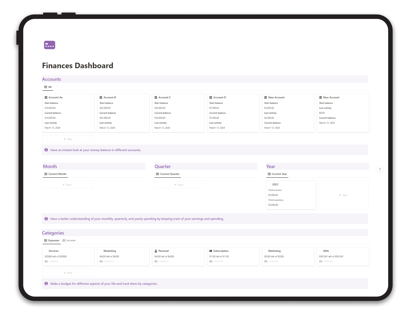 Business Dashboard - Notion Template