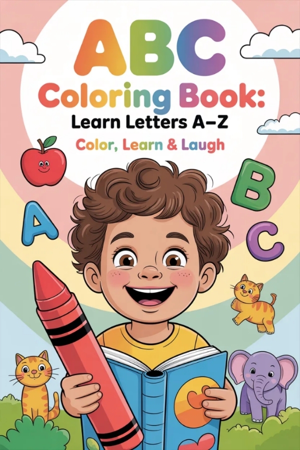 ABC Coloring Book: Learn Letters A–Z