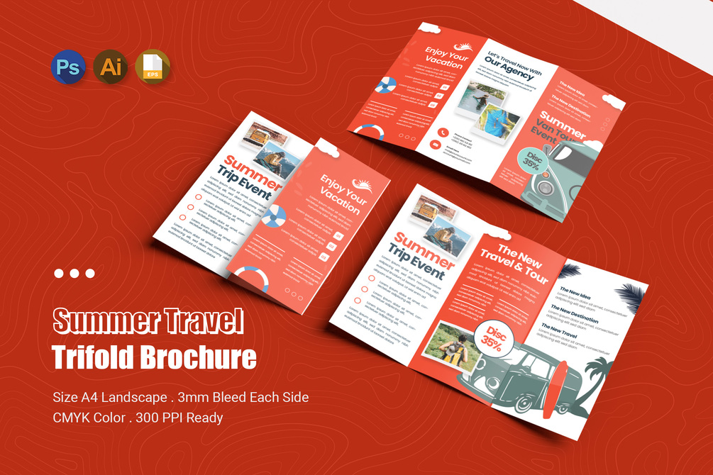 Summer Travel Trifold Brochure