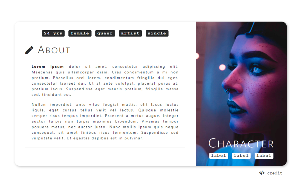 Toyhouse // Neo Grunge Character Profile [HTML]