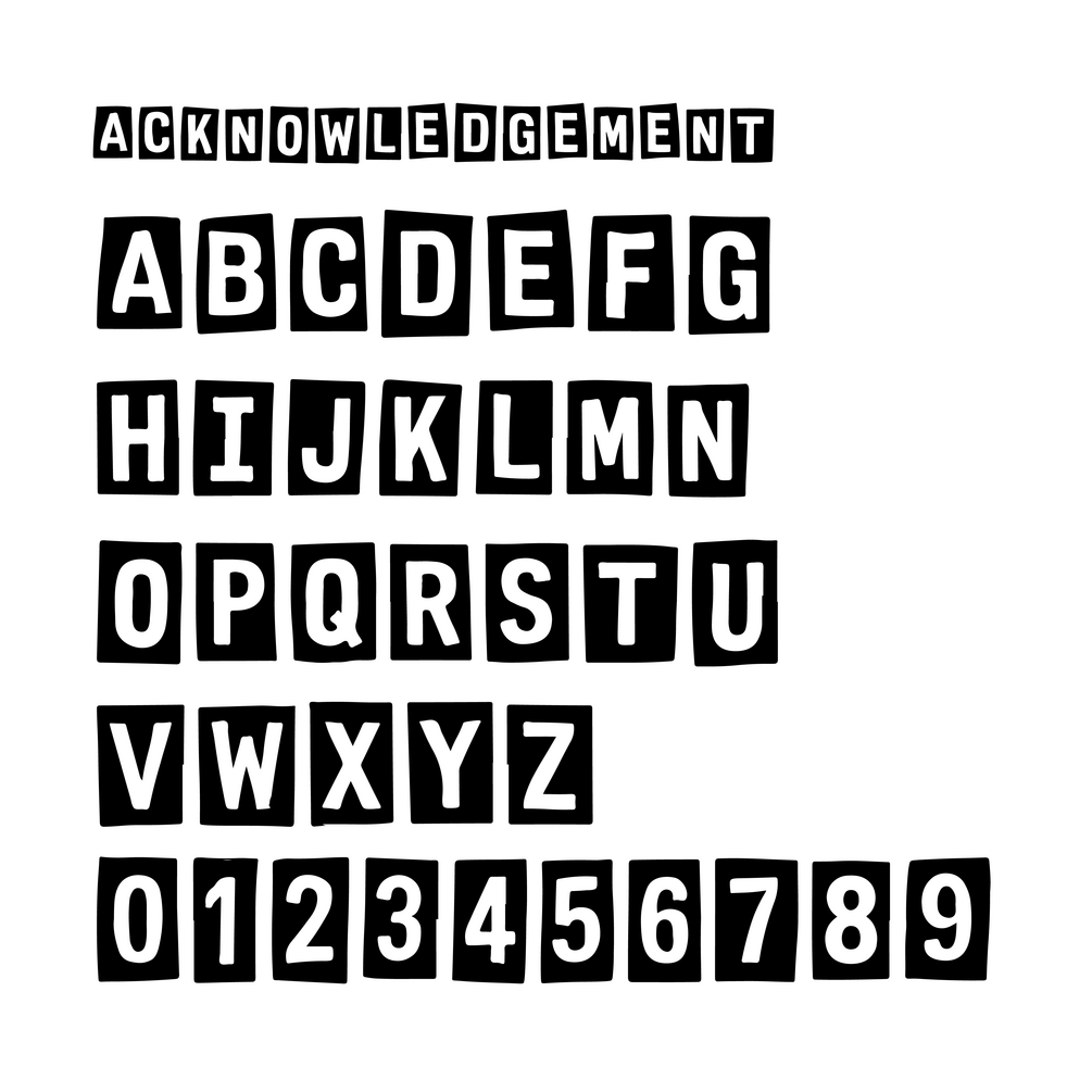 Acknowledgement Font