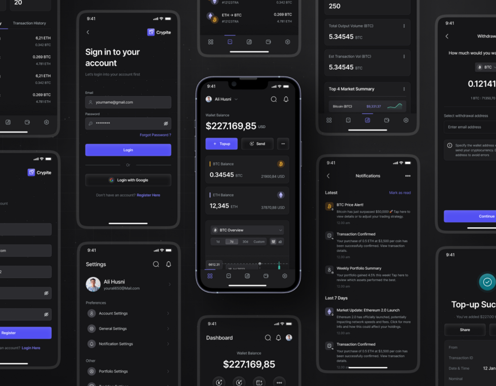 Crypite - SaaS Crypto Mobile App UI Kit