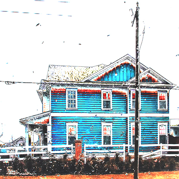 Tranquil Home - Outdoor Drawing of A House Exterior Sketch