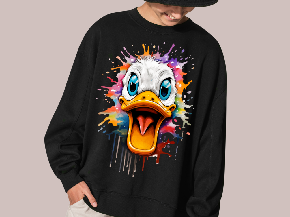 Duck Cartoon T-shirt Design, Funny Duck Design, Duck Lover Design ...