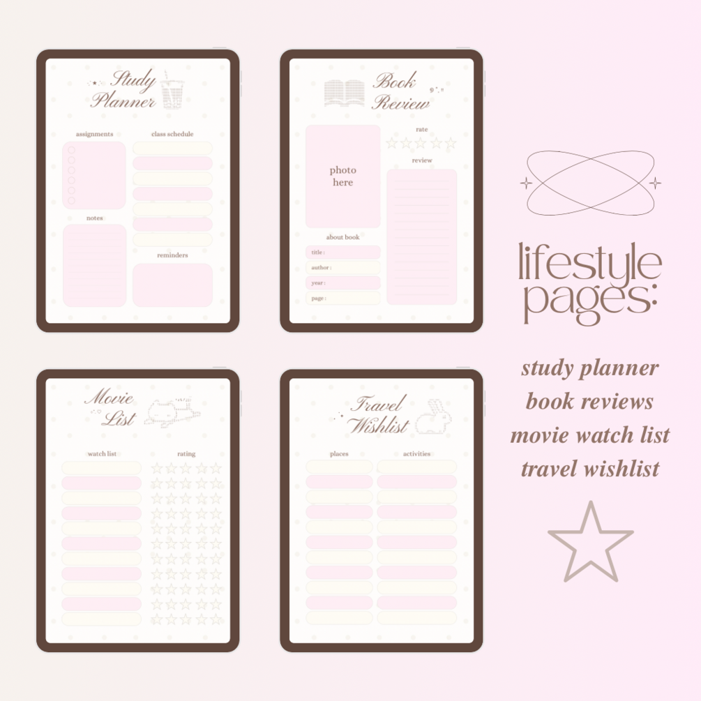 Neapolitan Aesthetic Digital Planner (PDF) | Yearly + Study + Lifestyle ...