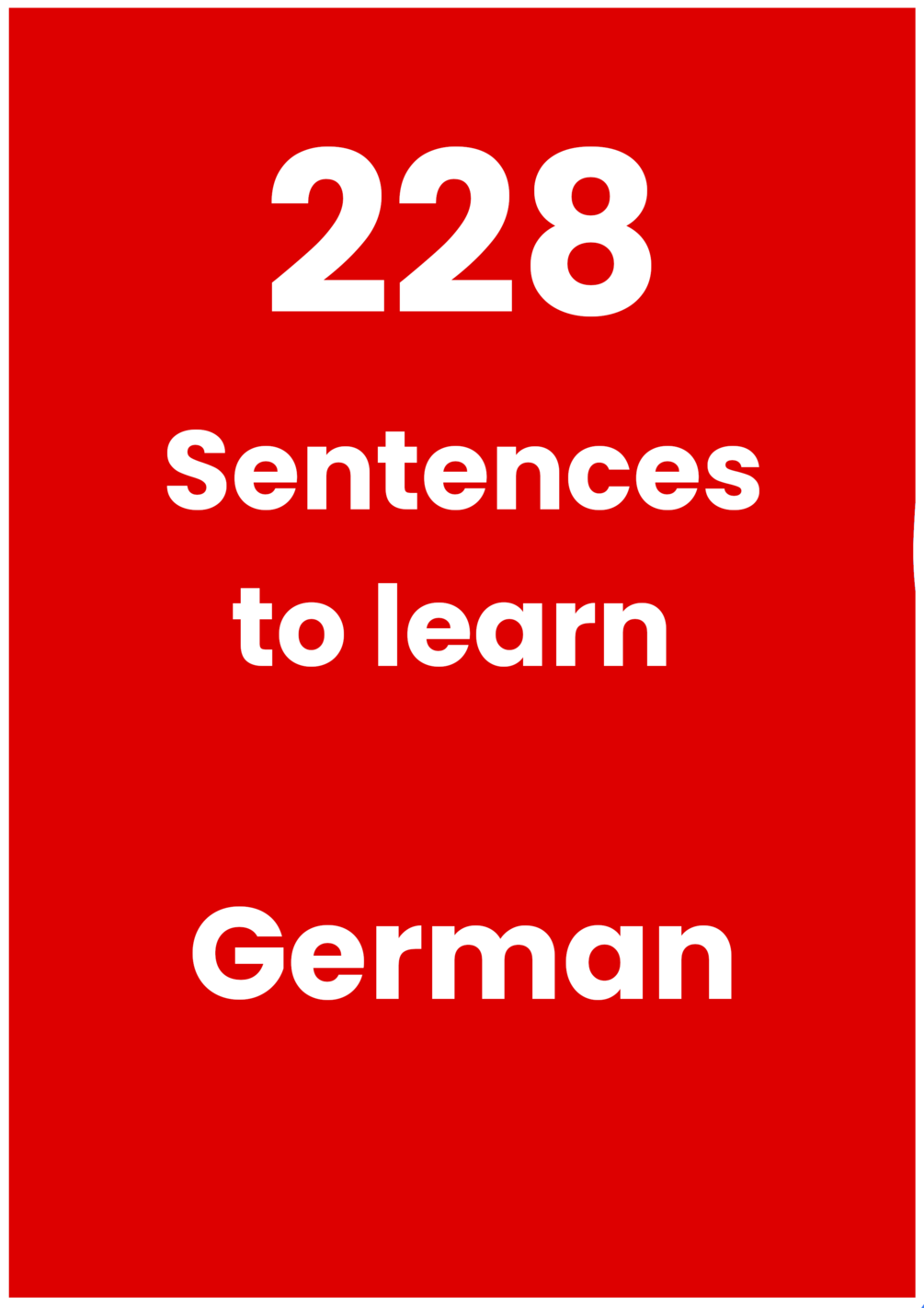 228 sentences to learn German