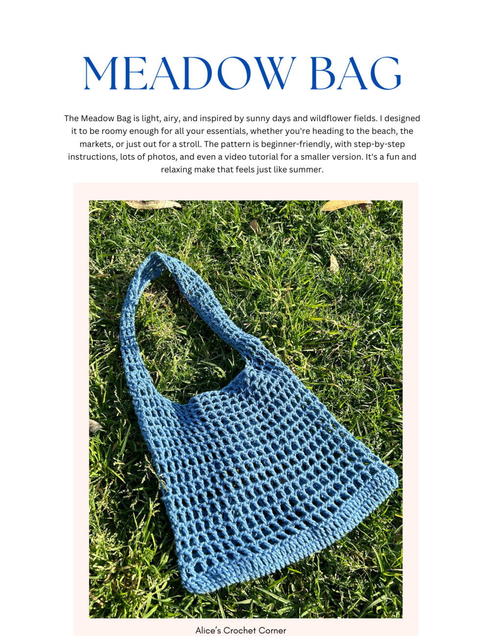 Meadow Mesh Bag Crochet Pattern