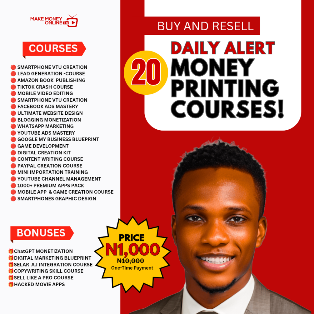 20+ MONEY PRINTING DIGITAL COURSES + RESALE RIGHTS