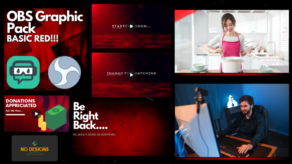 BASIC RED - OBS OverlayPack
