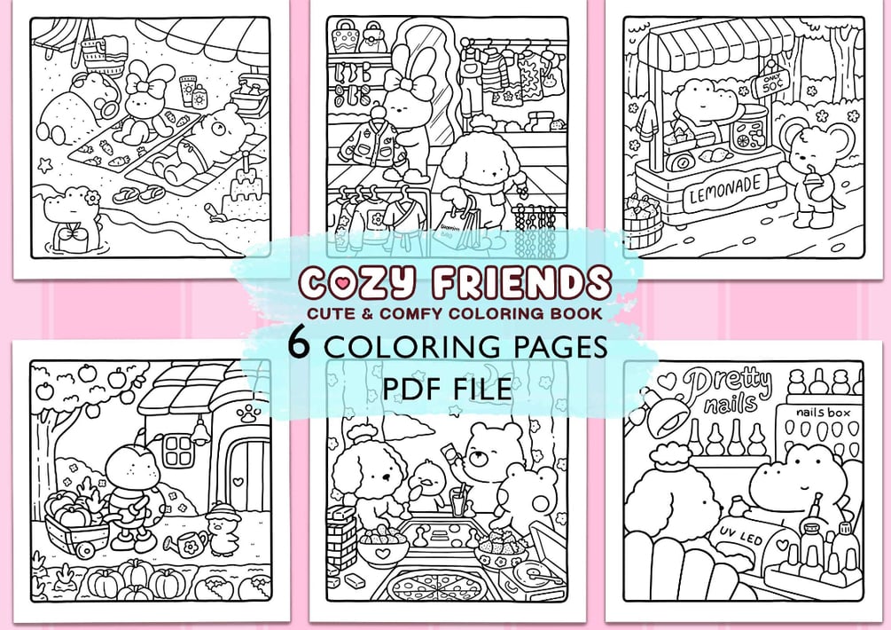 Cozy Friends- Coloring templates FREE