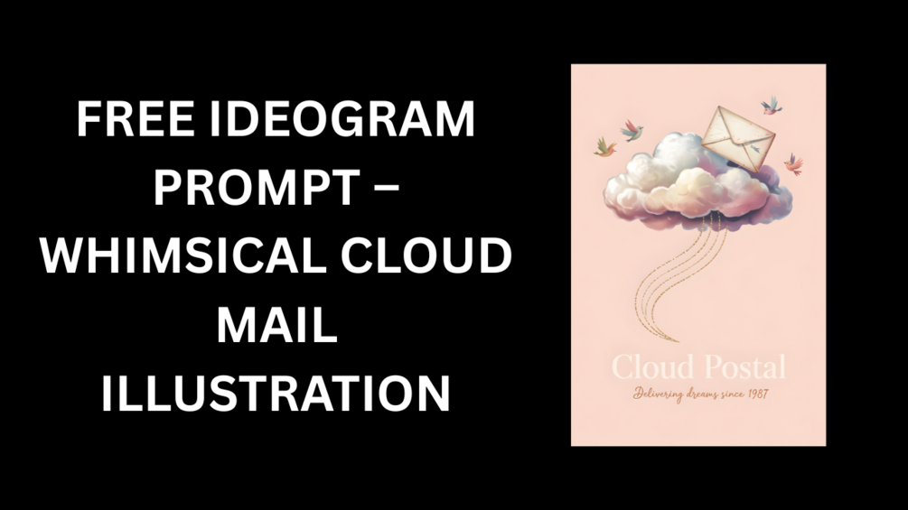 Free Ideogram Prompt – Whimsical Cloud Mail Illustration