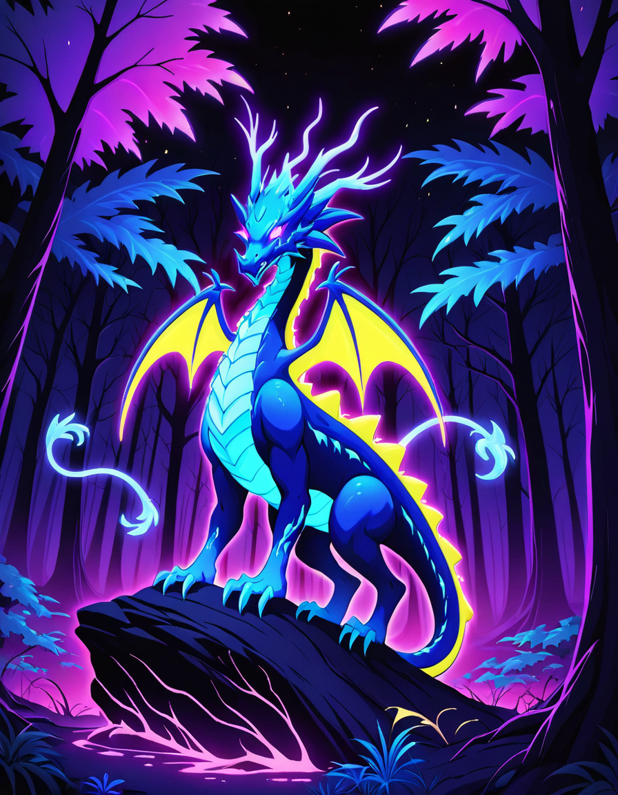 Dragon black light poster