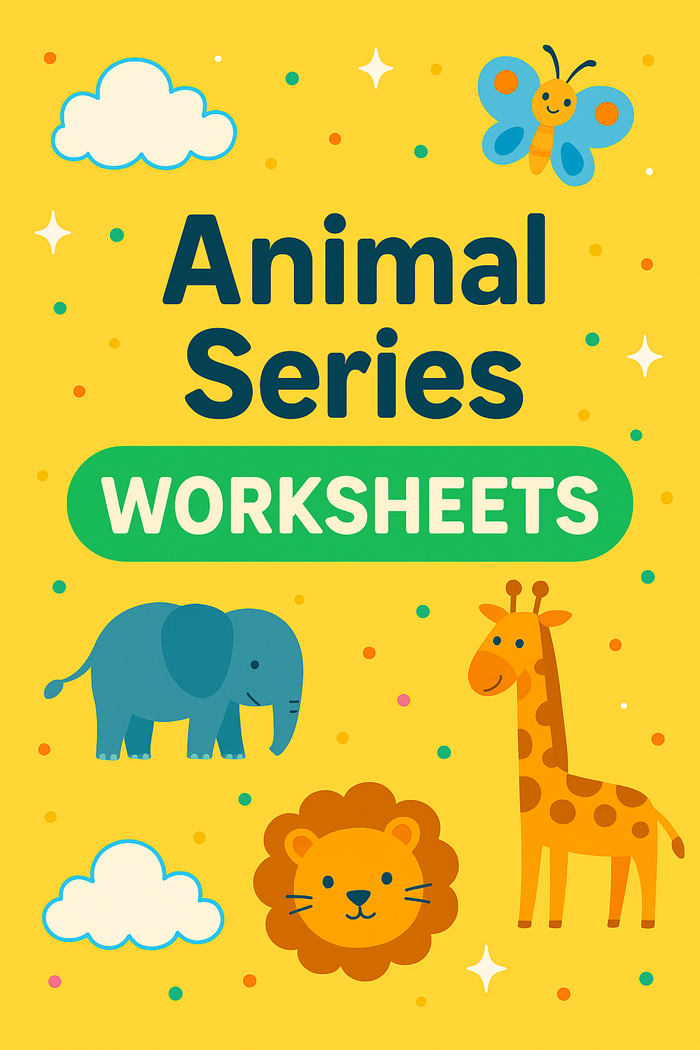 SALE $1 - Learning Animals Fun Printable Worksheets Kindergarten & Grade 1
