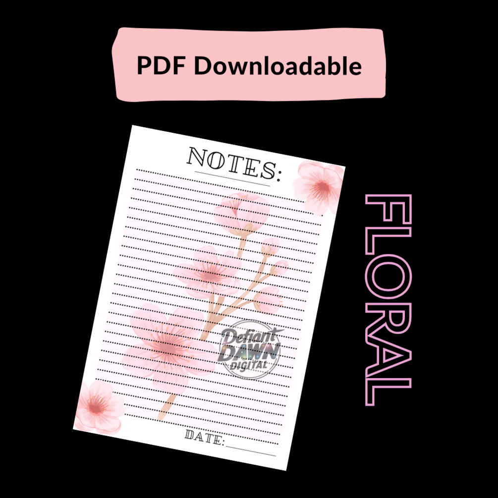 Pink Blossom Notepad Download Printable (PDF)