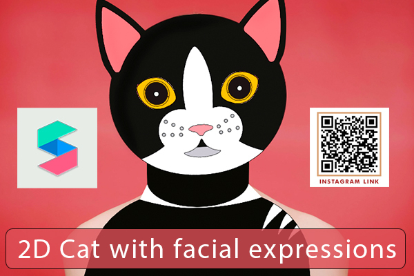 2D Cat with facial expressions - Spark AR